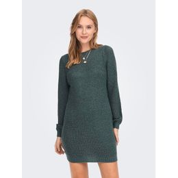 Jacqueline de Yong Minikleid JDY "JDYWHITNEY MEGAN L/S BOAT DRESS KNT NOOS", Damen, Gr. XXS, N-Gr, gr&uuml;n (north atlantic detail:w schwarz ply), Rippstrick, Obermaterial: 88% Polyacryl, 12% Polyester, relaxed fit kurz, U-Boot-Ausschnitt, Kleider Minikleid, Sommerkleid