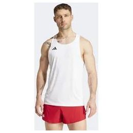 Lauftop Adidas PERFORMANCE "ADIZERO ESSENTIALS RUNNING SINGLET", Gr. L, wei&szlig;, Obermaterial: 100% Polyester, Rundhals, Tops