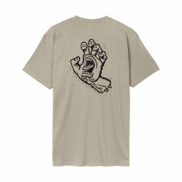 T-Shirt Santa Cruz "STAMPED SCREAMING HAND T-SHIRT", Herren, Gr. L, stone grau, Obermaterial: 100% Baumwolle, Shirts T-Shirt, f&uuml;r Erwachsene, sportlicher Stil, f&uuml;r sportliche Aktivit&auml;ten