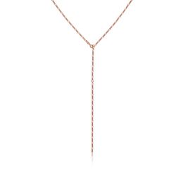 Y-Kette Elli "Halskette Y-Kette Figaro Basic Trend Verstellbar 925 Silber" Gr. 40, rosa (rosegold), Halsketten, Damen, ohne Stein, Silber 925 (Sterlingsilber), Y-Kette
