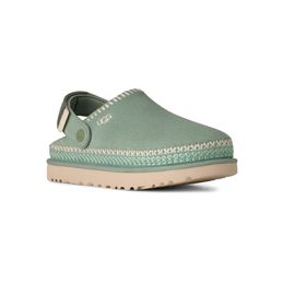 UGG Australia Clog UGG "GOLDENSTAR MEADOW", Damen, Gr. 8 (39), hellgr&uuml;n, Veloursleder, unifarben, Schuhe Clog, Flats, Sabot, Schlupfschuh mit praktischem Klettverschluss