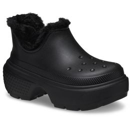Schlupfboots Crocs "Stomp Lined Shorty Boot", Damen, Gr. 39, schwarz, Croslite&trade;, Schuhe Schlupfboots, zum Schlupfen