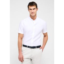 Kurzarmhemd Eterna "SLIM FIT", Damen, Gr. 39, Normalgr&ouml;&szlig;en, wei&szlig;, Twill, 59% Baumwolle, 41% Leinen, schmal, Manschette, Hemden Kurzarmhemd, EASY IRON (b&uuml;gelleicht)