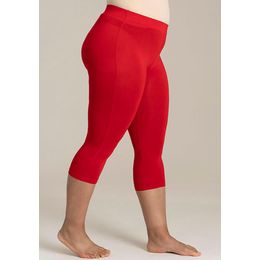 3/4-Leggings SANDGAARD "Amsterdam", Damen, Gr. 36, N-Gr, rot, Web, Obermaterial: 95% Viskose, 5% Elasthan, unifarben, slim fit 3/4-L&auml;nge, Hosen 3/4-Leggings, Sommer-Capri mit Elasthan
