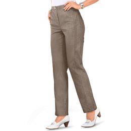 Schlupfjeans Classic Basics, Damen, Gr. 265, Extrakurzgr&ouml;&szlig;en, grau (taupe), 96% Baumwolle, 4% Elasthan, unifarben, lang, Jeans Schlupfjeans