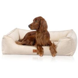 Knuffelwuff orthop&auml;disches Hundebett aus Cord mit Handwebcharakter Nunavut beige XL
