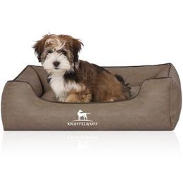 Knuffelwuff Hundebett Scottsdale aus Kunstleder stone clay M-L