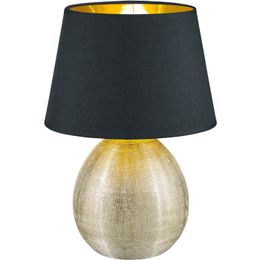 REALITY LEUCHTEN Tischleuchte "LUXOR", gold (goldfarben, schwarz), 1, &Oslash; 24cm H: 35cm, Leuchten, Schnurschalter, Leuchtmittel tauschbar, Tischleuchte