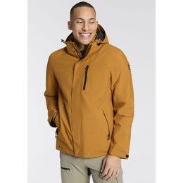 Outdoorjacke Killtec "KOW 90 MN JCKT", Herren, Gr. XXL, braun (cognac), Obermaterial: 100% Polyester. Futter: 100% Polyester. Wattierung: 100% Polyester, Jacken Outdoorjacke, mit verschwei&szlig;ten N&auml;hten, mit verstellbarer und abnehmbarer Kapuze