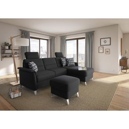 Sit & More Ecksofa SIT & MORE "Palmera L-Form, B: 244 cm", schwarz, B:244cm H:89cm T:163cm, 100% Polyester, Sofas, Ecksofa, optional Bettfunktion & Bettkasten, Federkern