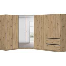 Schrank-Set Rauch "Kleiderschrank Schrank Garderobe W&auml;scheschrank COSTA Gr&ouml;&szlig;e 208x298 cm", eiche artisan, eingriffe graumetallic, H:197cm T:298cm, Holzwerkstoff, Kastenm&ouml;bel-Sets, viel Platz, grifflose Front und Push-to-Open Funktion MADE IN GERMANY