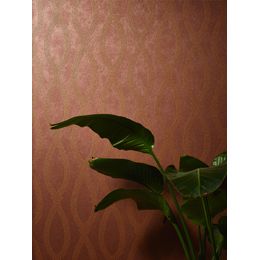 Vliestapete marburg, rot (rot, braun), B:0,7m L:10,05m, Vlies, Tapeten, Ornament, moderne Tapete f&uuml;r Wohnzimmer Schlafzimmer K&uuml;che
