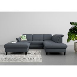 Sit & More Ecksofa SIT & MORE "Maggiore L-Form", grau (dunkelgrau), B:261cm T:224cm, 98% Polyester, 2% Polyamid, Sofas, Ecksofa, wahlweise mit Kopfteilverstellung, Bettfunktion und Stauraum
