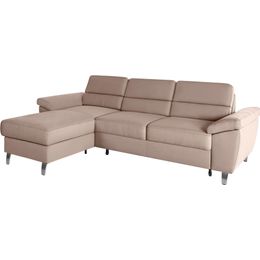 Sit & More Ecksofa SIT & MORE "Sorano L-Form", braun (macchiato), B:250cm H:88cm T:161cm, Sofas, Ecksofa, wahlweise mit Bettfunktion und Bettkasten