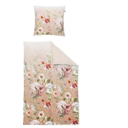 Wendebettw&auml;sche Irisette "Magic-K 8870", rot (apricot), B/L: 155cm x 200cm, 1 Stk., 1 Stk., Mako-Satin, B/L: 80cm x 80cm, 2 Stk., Mako-Satin, Obermaterial: 100% Baumwolle, Bettw&auml;sche, Wendebettw&auml;sche, edler Digitaldruck