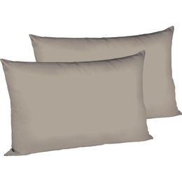 Kissenbez&uuml;ge Fleuresse "Colours", grau (taupe), B:40cm L:60cm, Interlock-Jersey, Obermaterial: 100% Baumwolle, Kissenbez&uuml;ge, edler, b&uuml;gelfreier Interlock-Jersey aus 100% Baumwolle