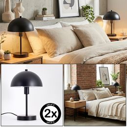 hofstein Veltri Tischleuchte 2-er Set Schwarz, 1-flammig