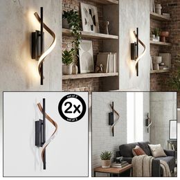 hofstein Solir Wandleuchte 2-er Set LED Schwarz, 1-flammig