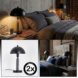 hofstein Golam Tischleuchte 2-er Set Schwarz, 1-flammig