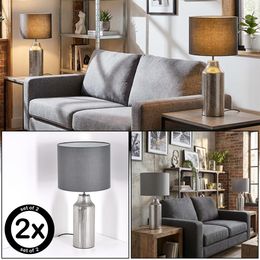 hofstein Ralor Tischleuchte 2-er Set Silber, 1-flammig