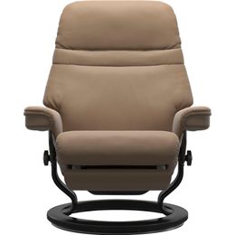 Relaxsessel stressless "Sunrise", braun (almond paloma), B:79cm H:103cm T:78cm, Leder BATICK: BATICK ist ein leicht korrigiertes, durchgef&auml;rbtes und genarbtes M&ouml;belleder, bei dem die meisten Unebenheiten und Spuren in der Regel entfernt wurden.;Leder PALOMA: PALOMA ist ein durchgef&auml;rbtes Semianilin-M&ouml;belleder mit nat&uuml;rlicher Narbung.;ROHLEDER Stoff Q2 FARON: Ein fester zuverl&auml;ssiger Boucl&eacute; mit ein