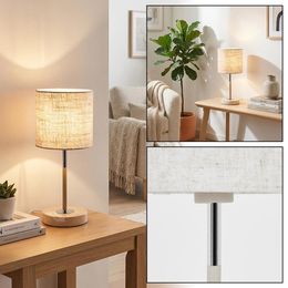 hofstein Ganik Tischleuchte Chrom, Cremefarben, Sandfarben, 1-flammig