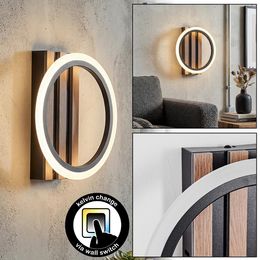 hofstein Galen Wandleuchte LED Holzoptik, Schwarz, 1-flammig