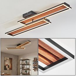 hofstein Macos Deckenleuchte LED Holzoptik, Schwarz, 1-flammig