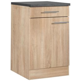 Unterschrank Optifit "Mini", grau (eichefarben, anthrazit), B:50cm H:84,8cm T:60cm, Schr&auml;nke, Unterschrank, Breite 50 cm