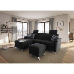 Sit & More Ecksofa SIT & MORE "Palmera L-Form, B: 244 cm", schwarz, B:244cm H:89cm T:163cm, 100% Polyester, Sofas, Ecksofa, optional Bettfunktion & Bettkasten, Federkern