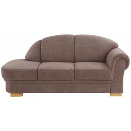 Recamiere Home Affaire "Amrum", grau (taupe), B:202cm H:91cm T:92cm, Jacquard ( 100% Polyester );Struktur Blume (100% Polyester), Sofas, Recamiere, mit Federkern, Armteil links oder rechts