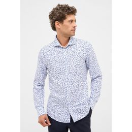 Langarmhemd Eterna "SLIM FIT", Herren, Gr. 40, Normalgr&ouml;&szlig;en, blau, Twill, 59% Baumwolle, 41% Leinen, schmal, Manschette, Hemden Langarmhemd, EASY IRON (b&uuml;gelleicht)
