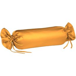 Nackenrollenbezug Fleuresse "Colours", gold (goldfarben), B:15cm L:40cm, Mako-Satin, Obermaterial: 100% Baumwolle, Kissenbez&uuml;ge, Mako Satin, gl&auml;nzend, glatt, Premium Qualit&auml;t
