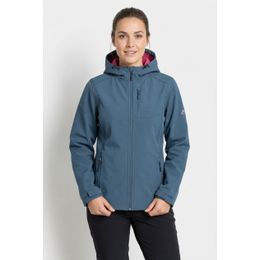 Outdoorjacke McKINLEY "Da.-Jacke Mt. Watana W", Damen, Gr. 44, blau (blau light, b), Obermaterial: 100% Polyester, unifarben mit Farbeinsatz, eingesetzt eingefasste Kante mit Klettverschluss,verstellbar, Jacken Outdoorjacke