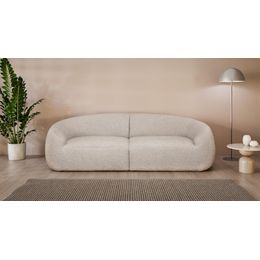 Big-Sofa "YANI, Designersofa, organische Form, Ma&szlig;e B/T/H: 240/64/81 cm", beige, B:240cm H:81cm T:100cm, 100% Polyester, LeGer Home by Lena Gercke, Sofas, Big-Sofa, mit Wellenunterfederung, auch in Boucl&eacute;, passend zur Serie