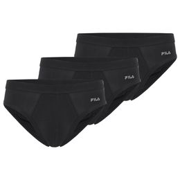 Slip Fila "MAN BRIEF", Herren, Gr. L, schwarz (200, schwarz), Single Jersey, Obermaterial: 95% Baumwolle, 5% Elasthan, unifarben, k&ouml;rpernah, Unterhosen Slip, mit flach verarbeiteten N&auml;hten, ohne Eingriff