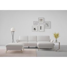 Sit & More Ecksofa SIT & MORE "Fashion L-Form", silber, B:253cm H:84cm T:165cm, Sofas, Ecksofa, wahlweise mit Kopfteilverstellung, Vorziehsitz, motorisch, Nickelf&uuml;&szlig;e