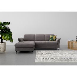 Sit & More Ecksofa SIT & MORE "Maggiore L-Form", grau (fango), B:258cm T:173cm, 95% Polyester, 5% Polyamid, Sofas, Ecksofa, wahlweise mit Kopfteilverstellung, Bettfunktion und Bettkasten