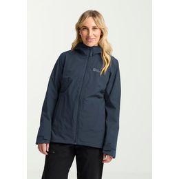 3-in-1-Funktionsjacke Jack Wolfskin "MOONRISE 3IN1 JKT W", Damen, Gr. XXL, midnight sky, Web, Fleece, Obermaterial: 100% Polyester. Futter: 100% Polyester, unifarben, hoch geschlossener Ausschnitt, Jacken 3-in-1-Funktionsjacke, 3in1, mit herausnehmbarer Fleecejacke