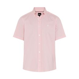 Kurzarmhemd BOSS, Damen, Gr. XXL, N-Gr, light, pastel pink686, Web, Obermaterial: 72% Baumwolle, 24% Polyamid, 4% Elasthan, unifarben, regular fit normal, Rundhals, abgesteppte Kante, Hemden Kurzarmhemd, Button-down-Kragen Regular Fit, Baumwollmix