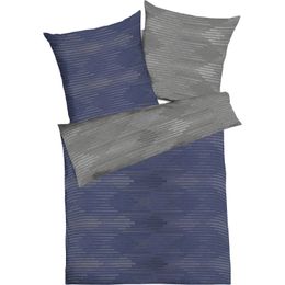 Wendebettw&auml;sche Kaeppel "Ikat", blau (indigo), B/L: 155cm x 220cm, 1 Stk., 1 Stk., Feinbiber, B/L: 80cm x 80cm, 2 Stk., Feinbiber, Obermaterial: 100% Baumwolle, Bettw&auml;sche, Wendebettw&auml;sche, angenehm w&auml;rmend