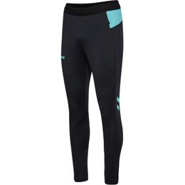 Trainingshose Hummel "HMLBLAZE 2.0 TRAINING PANTS", Herren, Gr. XXL (56), N-Gr, schwarz, pool blau, Obermaterial: 90% Polyester, 10% Elasthan, weit, unten schmal, Hosen Trainingshose, konische Passform, elastischer Bund, weite Passform oben