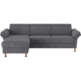 Ecksofa Home Affaire "Calypso L-Form", grau (anthrazit), B:260cm H:85cm T:172cm, 100% Polyester, Sofas, Ecksofa, mit motorischen Funktionen im Sofa und Recamiere