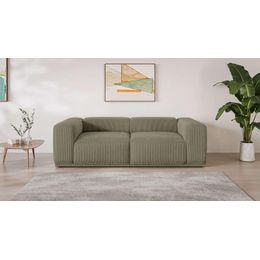 Big-Sofa s.Oliver "EMMERIK Designersofa, 3-Sitzer mit Wellenfederung, B/T/H: 242/98/73 cm", gr&uuml;n, B:242,5cm H:73cm T:98cm, 100% Polyester, Sofas, Big-Sofa, hoher Sitzkomfort, gem&uuml;tlich und modern, auch in Cord