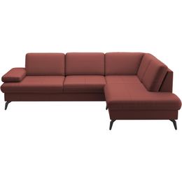 Sit & More Ecksofa SIT & MORE "Morris L-Form, inkl. Sitztiefenverstellung", rot (merlot), B:262cm H:82cm T:212cm, Sofas, Ecksofa, wahlweise mit Armteilverstellung, Bettfunktion & Bettkasten