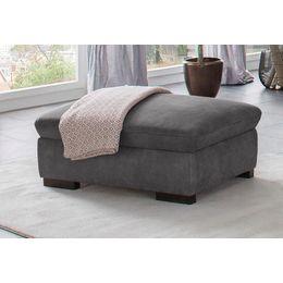 Stauraumhocker Home Affaire "Alberto", grau (anthrazit), B:101cm H:43cm T:68cm, 100% Polyester;Microfaser in Antiklederoptik (100% Polyester);Luxus-Microfaser Vintageoptik (100% Polyester);Luxus-Microfaser weich (90%Polyester 10%Polyamid), Hocker, gross, mit Stauraum