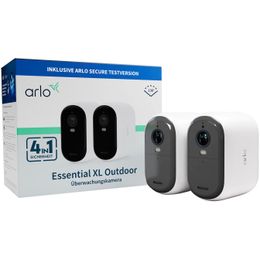 ARLO Smart Home Kamera "ESSENTIAL 2 XL FHD Outdoor Camera 2er-Pack", schwarz-wei&szlig; (wei&szlig;, schwarz), B:5,72cm H:9,65cm T:8,25cm, &Uuml;berwachungskameras