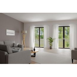 Gardine HOMING "Lian" Gr. 1, wei&szlig;, B:140cm H:245cm, Obermaterial: 76% Polyester, 24% Leinen, Gardinen, Gardine, Fertigschal