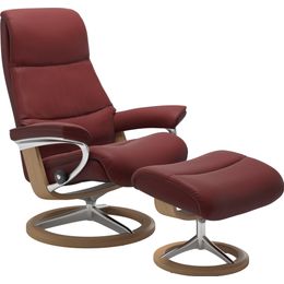 Relaxsessel stressless "View", rot (cherry paloma), B:82cm H:109cm T:81cm, Leder BATICK: BATICK ist ein leicht korrigiertes, durchgef&auml;rbtes und genarbtes M&ouml;belleder, bei dem die meisten Unebenheiten und Spuren in der Regel entfernt wurden.;Leder PALOMA: PALOMA ist ein durchgef&auml;rbtes Semianilin-M&ouml;belleder mit nat&uuml;rlicher Narbung.;ROHLEDER Stoff Q2 FARON: Ein fester zuverl&auml;ssiger Boucl&eacute; mit einem st