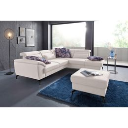 Sit & More Ecksofa SIT & MORE "Percy L-Form", beige (linen), B:270cm H:77cm T:235cm, Sofas, Ecksofa, 12 cm Fu&szlig;h&ouml;he, Sitztiefenverstellung, wahlweise in 2 Fu&szlig;farben